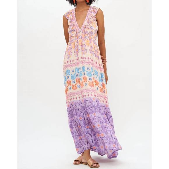 Oliphant | Dresses | New Oliphant Ruffle Vneck Maxi In Lilac Paradiso ...